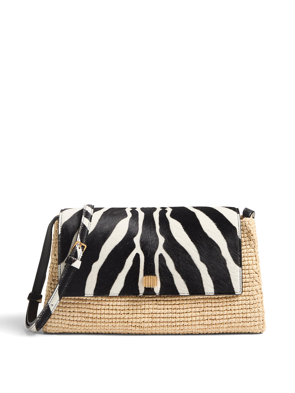 Khaite | Raffia and Zebra Haircalf Audrey Crossbody Bag – Kirna Zabête